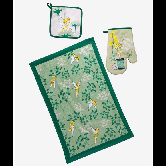 Disney | Kitchen | Disney Peter Pan Tinkerbell Floral 3piece Kitchen ...